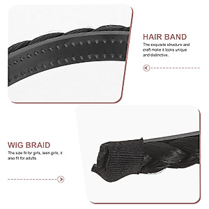 Lurrose 3 Pcs Women Hair Plaited Braided Headbands Synthetic Hairpieces Braid Wig with Teeth Hair Band Hair Hoop Hair Accessories