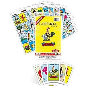 Loteria Authentic Mexican Game, Bingo Game with Colorful Illustrated Cards, Don Clemente Brand (10 Tablas (10 Boards))