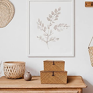 Esoes Wicker Storage Basket Woven Rattan Storage Box With Lids Seagrass Laundry Baskets Makeup Organizer For Bathroom, Living Room, Kitchen (L)