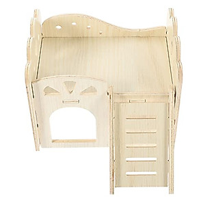 PATKAW 2 Pieces Small Animal House Wooden Hamster Nest Wooden Hamster Cage Small Animal Hideout Mouse Habitat Sleeping