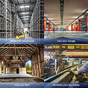 Tornado 20 Inch Pro Series High Velocity Oscillating Wall Mount Fan For Industrial, Commercial, Residential Use 3 Speed 5250 CFM UL Safety Listed