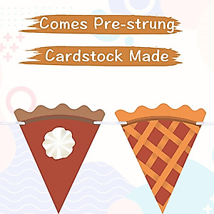 VILIFEVER Pumpkin Pie Banner Thanksgiving Decorations, Pie Slices Bunting, Thanksgiving Banner, Fall Party Decor Harvest Home Mantel Decorations Party Supplies