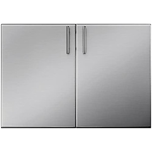 Mophorn BBQ Access Double Door 36W x 23H Inch BBQ Door Stainless Steel with Storage Outdoor Kitchen Doors for Commercial BBQ Island
