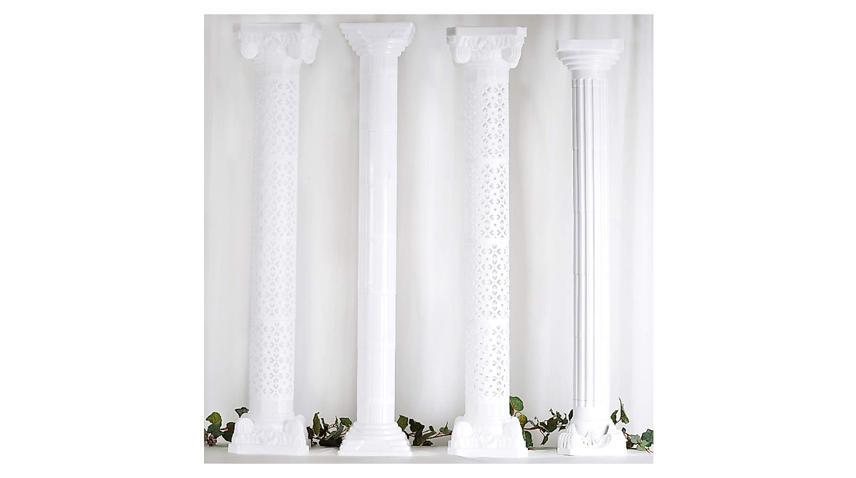 Extend Roman Columns: 4PC PVC Wedding Column Extensions