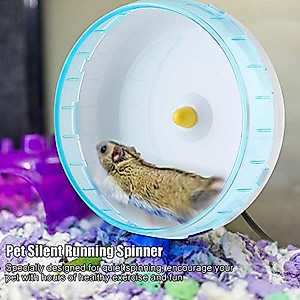 Plastic Silent Running Wheel Hamster Mouse Rat Exercise Toys Pet Toy Training Cage Accessory for Small Animals Mouse with Iron Stand