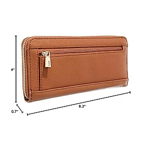 GUESS Laurel Large Zip Around Wallet, Light Cognac