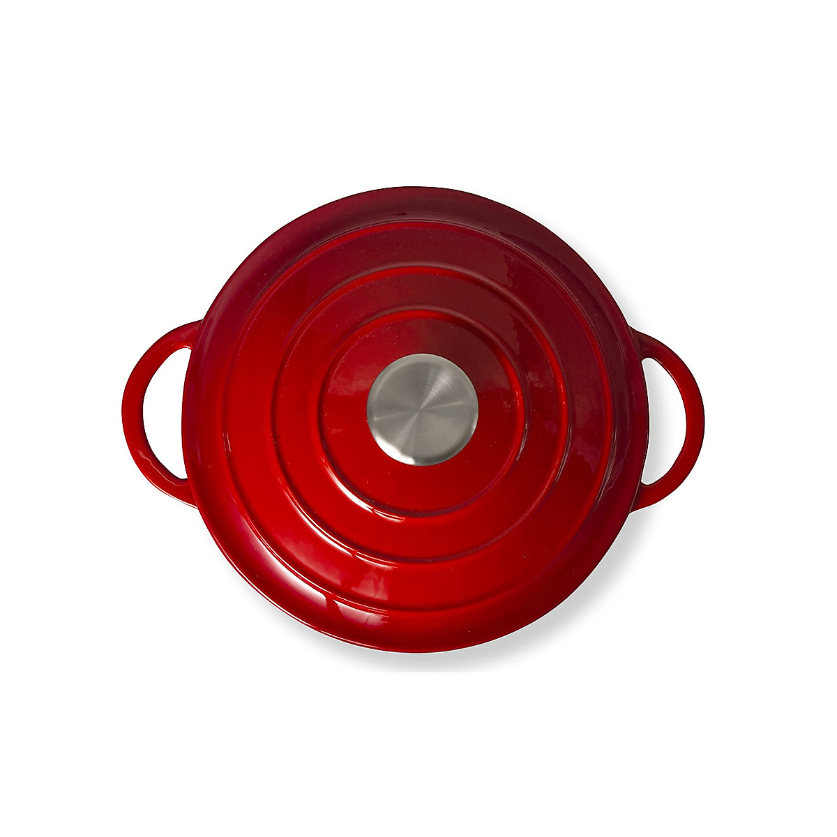 Eternal Living Enameled Cast Iron Dutch Oven with Handles and Lid, 3 Quart Red