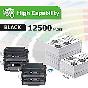 Aztech Compatible Toner Cartridge Replacement for HP 55X CE255X 55A CE255A P3015 P3015dn P3015x Pro 500 MFP M521dn M521dw M521 M525 Printer Ink (Black, 4-Pack)