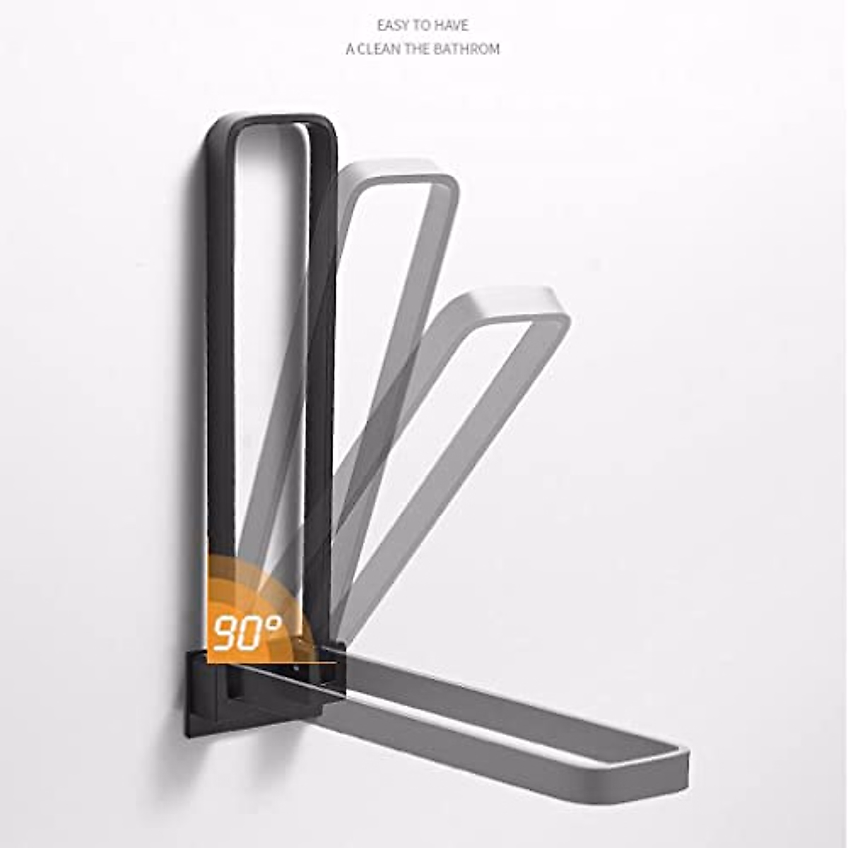 Volongoto Clothes Drying Rack Wall Mount - Space Aluminum 90° Swing Out Wall Mounted Clothes Hanger for Laundry, Hanging Clothes Drying Rack Room Storage Organizer Indoor Outdoor -Black