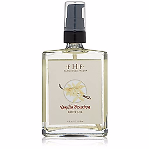 FarmHouse Fresh Vanilla Bourbon Body Oil, Vanilla Bourbon, 4 Fl Oz