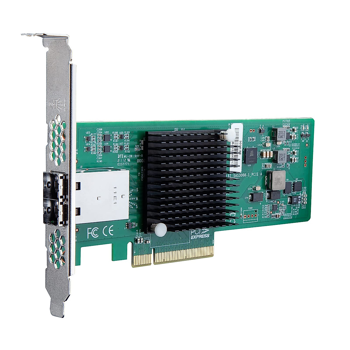 12G External PCIe Controller Card, SAS/SATA HBA Card, Broadcom's SAS 3008 Chip, PCI Express 3.0 X8, 2X Mini SAS SFF-8644 Ports,Same as LSI SAS 9300-8E