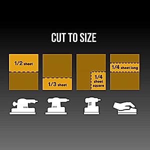 3M 11060-G-6 Sandblaster Sandpaper with No-Slip Grip Backing, Gold, 3-2/3 in. x 9 in, 60 Grit, 6 Sheets/Pack, 10 Count