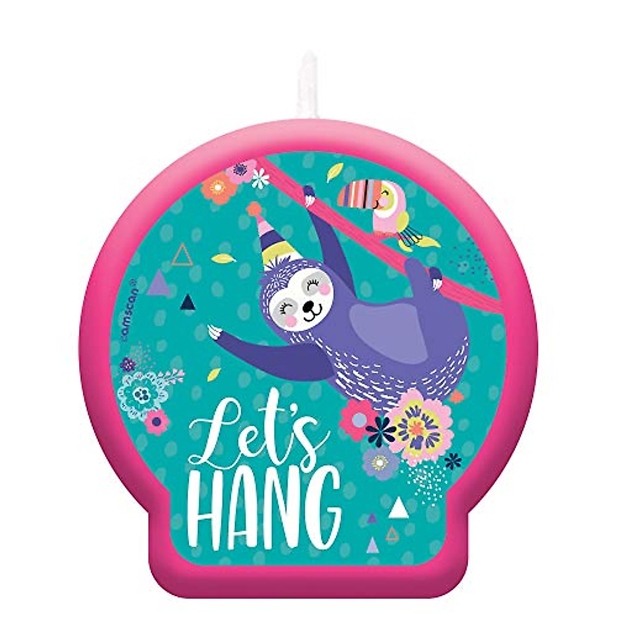 Sloth Birthday Candle | 2 3/5" x 2 2/5" | Multicolor | 1 Pc