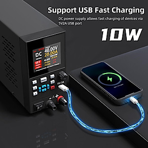 BSIDE Programmable DC Power Supply 40V 20A Bench Power Supply Small Variable Lab Power Supply Adjustable Switching Regulated Wide Range Power Supply with Button and Knob Adjustment, Memory Function