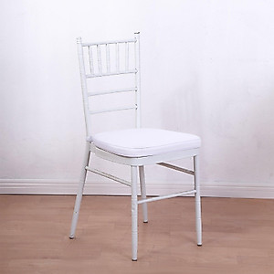 Efavormart 10PCS White Chiavari Chair Cushion Chair Pad with Attachment Straps Party Event Decoration - 2" Thick