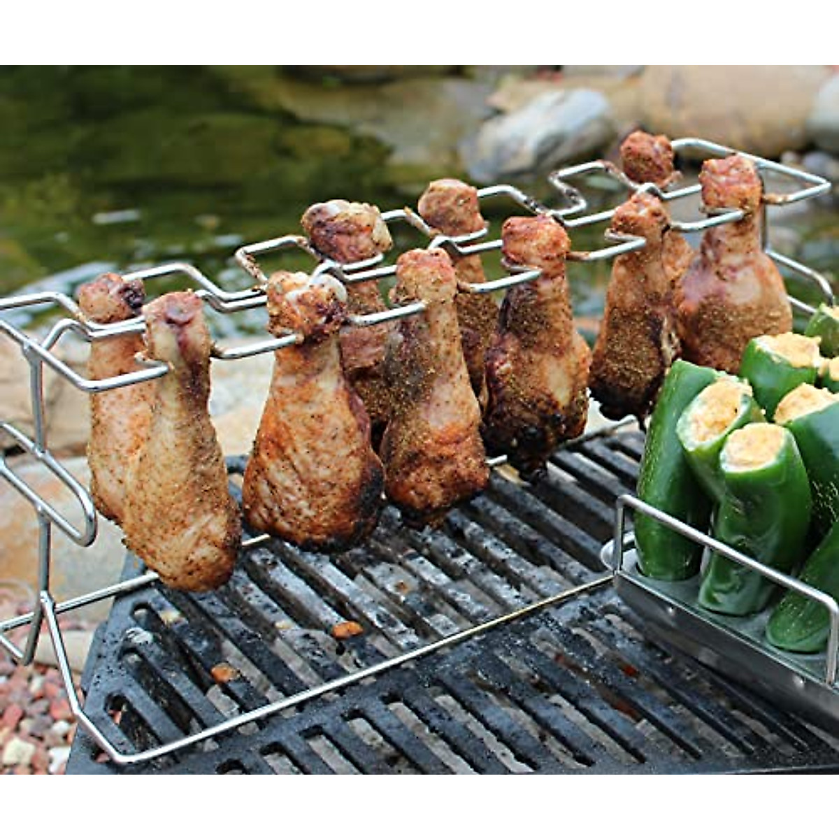 King Kooker #12WR 12-Slot Leg and Wing Grill Rack for Poultry
