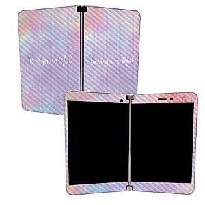 MightySkins Carbon Fiber Skin for Microsoft Surface Duo - BeYouTiful | Protective, Durable Textured Carbon Fiber Finish | Easy to Apply, Remove, and Change Styles | Made in The USA