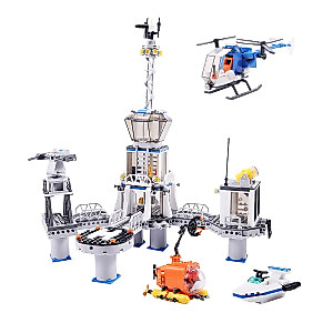 DAHONPA City Police Island Prison Station Building Blocks Sets(1016 PCS),City Police Helicopter,City Police Boat Building Kits,Toys Gifts for Kid and Adult
