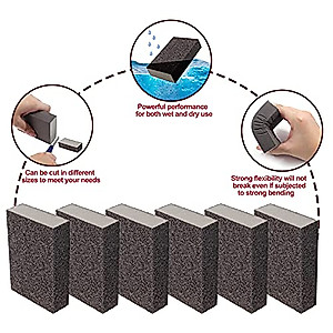 Jersvimc 36 Grit Coarse Sanding Block - 12Pcs, Wet Dry Sanding Sponge Foam Sandpaper Block Washable & Reusable Sandpaper Sponge for Drywall Wood Plastic Metal Furniture
