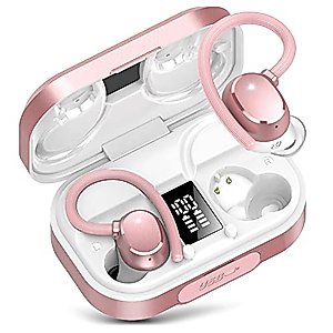 KT1 Ear Buds Wireless Earbuds V5.3, 120H Playtime, Bluetooth Earbuds for Small Ear, IPX7 Waterproof Running Headphones, Deep Bass, Over Ear Sport Earbuds Wireless Bluetooth Earphones for Android iOS