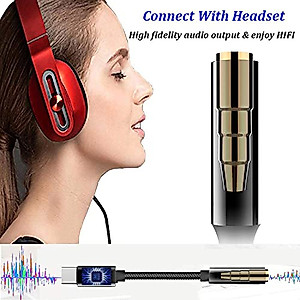 USB C to 3.5mm Pixel 2 Headphone Jack Adapter, Sartyee Nylon Braided DAC Chipset Type C to 3.5mm Audio Adapter USB C to 3.5mm with Realtek Noise Reduction Chip for Pixel 2/XL, HTC U11, Essential ph-1