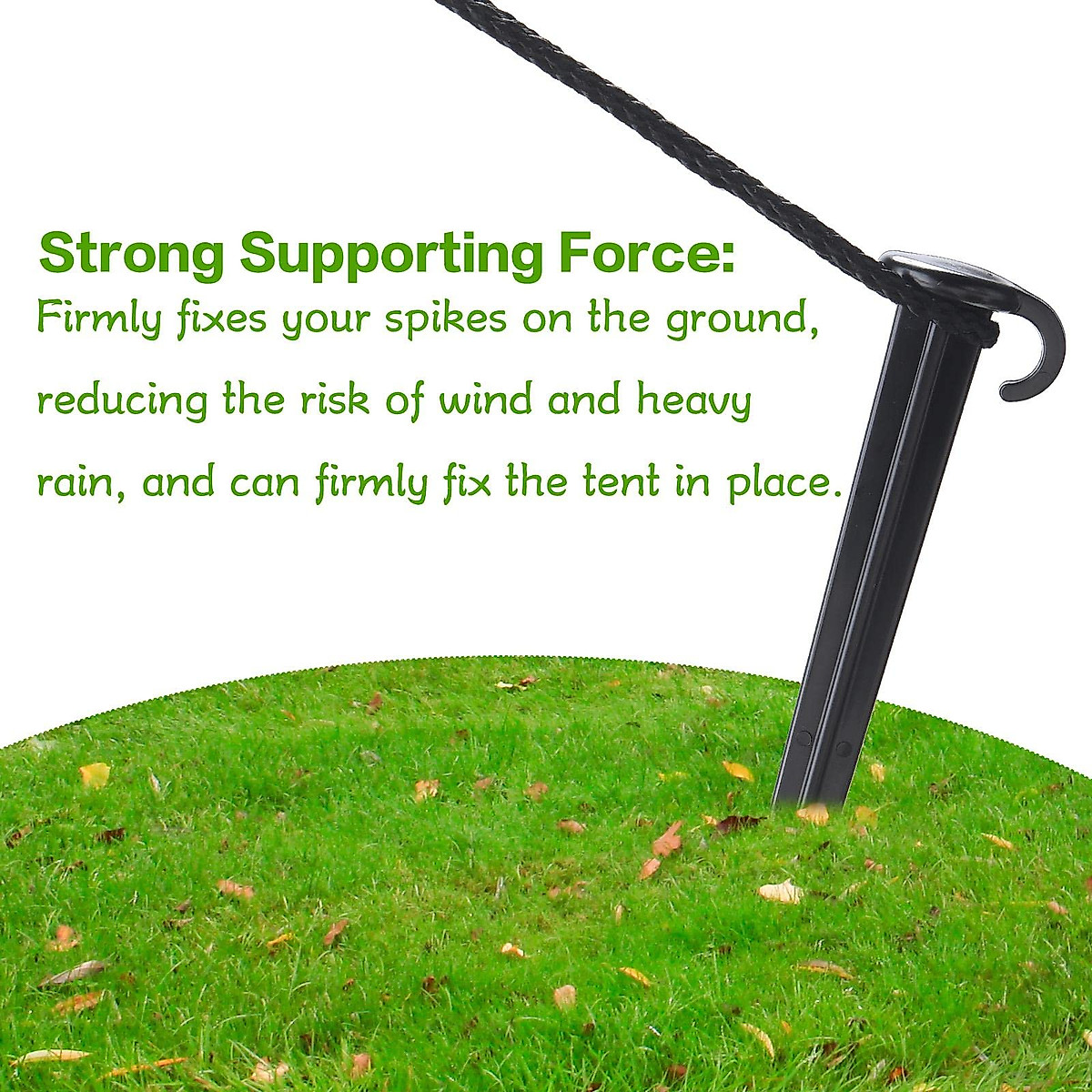 16 Sets Canopy Stakes with Nylon Ropes and Hook Tent Plastic Beach Tent Pegs Heavy Duty Tent Ground Anchor Stakes Outdoor Inflatables Stakes Tents Spikes for Garden Camping Lawn, 7 Inch