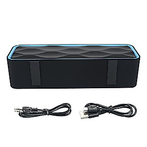 Totola Wireless Bluetooth Speaker with AUX/USB/TF Card Slot,Outdoor Portable Stereo Speaker with HD Audio,Enhanced Bass, Dual-Driver,Handsfree Calling, FM Radio Speaker for Travel,Party (Blue)