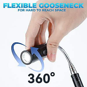 MANWALD Rechargeable Magnetic Pickup Tool, Valentines Day Gifts for Men, Telescoping Magnetic Flashlights with Extendable Magnet Stick, Cool Gadgets Gifts for Men, Dad, Husband