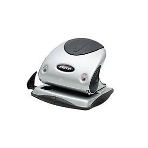 Rexel Precision 225 2 Hole Punch, 25 Sheet Capacity, Paper Alignment Indicator, Metal, Silver/Black, 2100743
