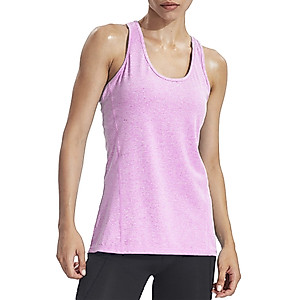 NELEUS Workout Running Racerback Long Tank Top for Women,8006,3 Pack,Black,Grey,Rose Red,L,EU XL