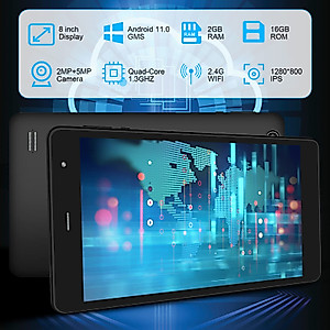 SZTPSLS Android Tablet 8 inch, Android 11.0 16GB Storage 128GB TF Expansion Tablets, Quad-core A7 Processor 800x1280 IPS HD Touchscreen Dual Camera Tablets, Support WiFi, Bluetooth