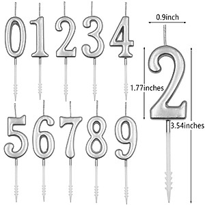 21st & 12th Birthday Candles, Silver Number 21 12 Candle for Cake, Happy Birthday Cake Topper Decoration for Birthday Anniversary Celebration Party Supplies