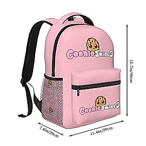 Pobecan Cookie Anime Swirl C Backpack Funny Laptop Back Pack Book Bag Hiking Outgoing Daypack For Women Mens