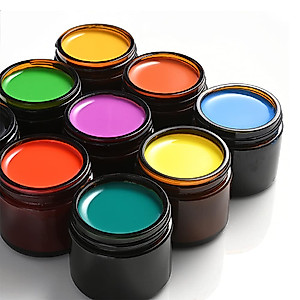 2 oz Small Glass Jars with Lids, Bumobum 48 pack Round Amber Glass Candle Jars with Black Lids, White Labels & Inner Liners, Empty Cosmetic Containers for Cream, Lotion, Slime