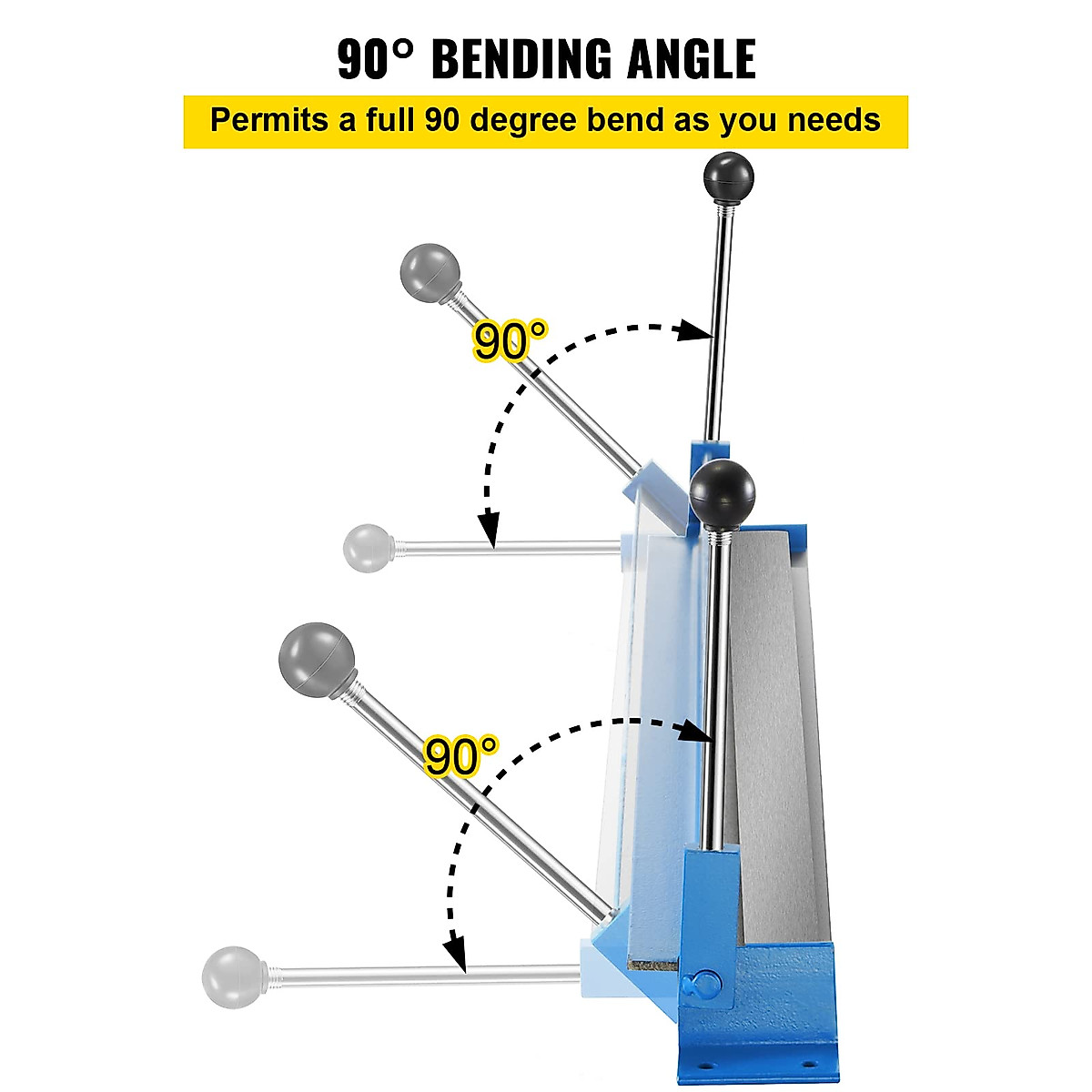 VEVOR Sheet Metal Brake 36 In. Metal Bender Brake 910 mm Length Portable Metal Bender 0-90 Degrees Adjustable Steel Bender with 2 C-shaped Clamps Manual Sheet Metal Bender Tool for Metal Bending