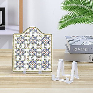 Plate Stands for Display - Plastic Easel Stand Plate Holder Display Stand Picture Frame Stand for Pictures | Photo|Decorative Plate |Dish | Tabletop Art - 3 inch-Clear