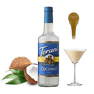 Torani Sugar Free Coconut Syrup for Coffee 25.4 Ounces Flavors with Fresh Finest Syrup Dispenser