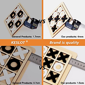 KESLOT Wooden Board Tic Tac Toe Game XO Table Toy Classical Family Children Puzzle Game Educational Toys, Random Color