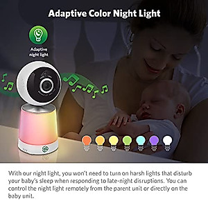 LeapFrog LF1726FHD Baby Monitor, 5.5' 1080p Screen, Up to 2500 ft range, Pan-Tilt-Zoom, Night Light, Color Night Vision, Soothing Sounds, Secure Transmission, Secure Transmission No WiFi