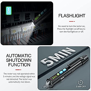 2 PCS AC Non-Contact Voltage Tester Pen, Christmas Light Bulb Tester Tool with Sound & Light Alarm, Electric Tester Pen with Flashligh, Live Wire Detector 12/48V~1000V, Urwise VD11-Upgrade