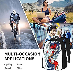 Backpack for Teens Adults,Pug Dog Print Puppy Funny Quote Durable Travel Backpacks College Bookbags Business Computer Bags for Campus Work Hiking Camping Commuting Shopping Sport