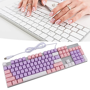 Gaming Keyboard, 104 Keys Ergonomic RGB Backlit Keyboard,Wired Keyboard with Wide Compatibility,Durable and Potable Mechanical Keyboard, Gaming PC Keyboard for Windows for OS (