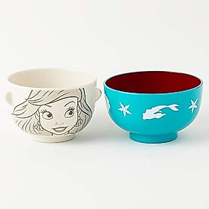 Sunart Disney "Little Mermaid" Ariel Soup Bowl and Rice Bowl Set, Mini SAN2191-1