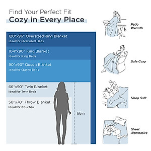 Bedsure Cooling Cotton Waffle King Size Blanket - Lightweight Breathable Blanket of Rayon Derived from Bamboo for Hot Sleepers, Luxury Throws for Bed, Couch and Sofa, Dark Grey, 104x90 Inches