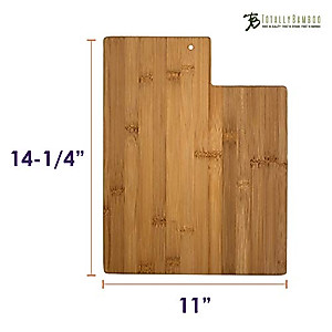 Totally Bamboo Utah State Shaped Serving & Cutting Board, Natural Bamboo