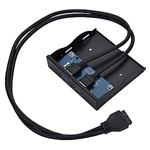 USB HUB Front Panel with 2 USB 3.0 Ports, 3.5 Inch Multport USB3.0 Floppy Front Panel Floppy Bay 19 Pin to 2 Interface USB3.0 HUB, DIY Computer Expansion Board, Replacement PC Parts for Desktop