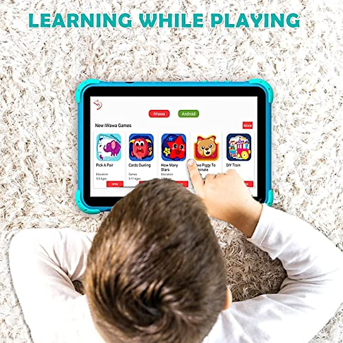 YINOCHE Kids Tablet Android Toddler Tablet for Kids Tablets for Kids 2GB+32GB with Gamepad Support Parental Control Children's Tablet Dual Cameras,Games, Kid Proof Case Netflix YouTube