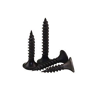 SZHKM Screws Drywall Screws Quality Black Steel #6 Sharp Point Self Tapping Screws with Anchors Black Steel Wood Screws Assortment Set, Machine Screws, 250PCS - for Drywall Sheetrock, Wood and More