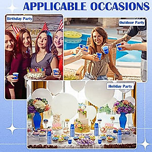 Lounsweer 100 Pieces Plastic Cups 2 oz Disposable Cups Mini 2 oz Party Glasses for Bachelorette Birthday Tasting Serving Samples Cups Halloween Christmas Party Favors Supplies (Blue)