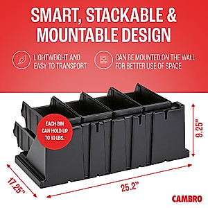 Cambro 8RS8110 Versa Black 8-Bin Organizer Rack Case of 1